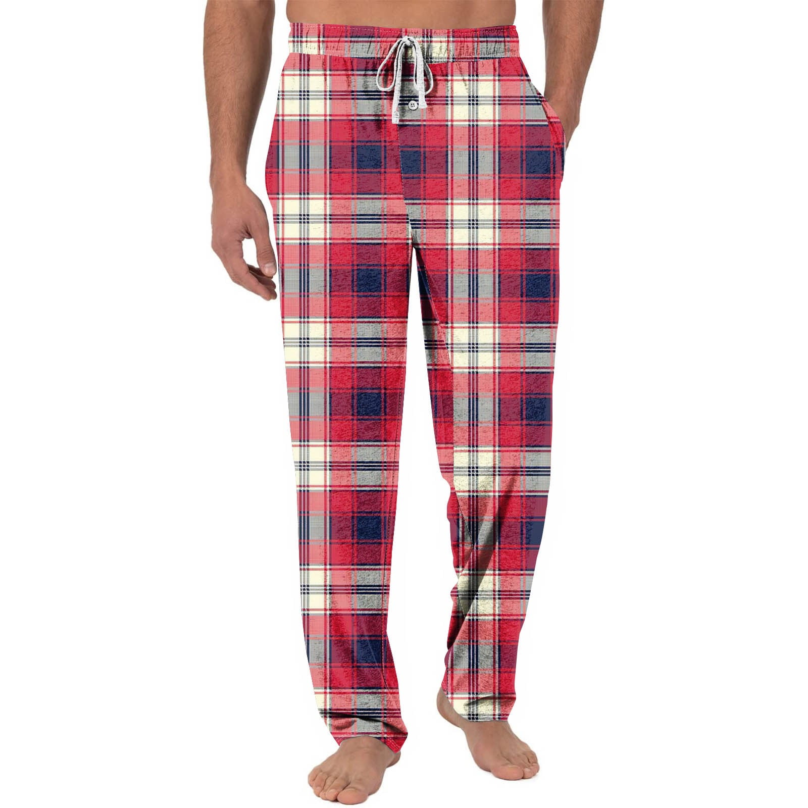 Difdany Men's Buffalo Plaid Pajama Pants Cozy Lounge Bottoms with ...