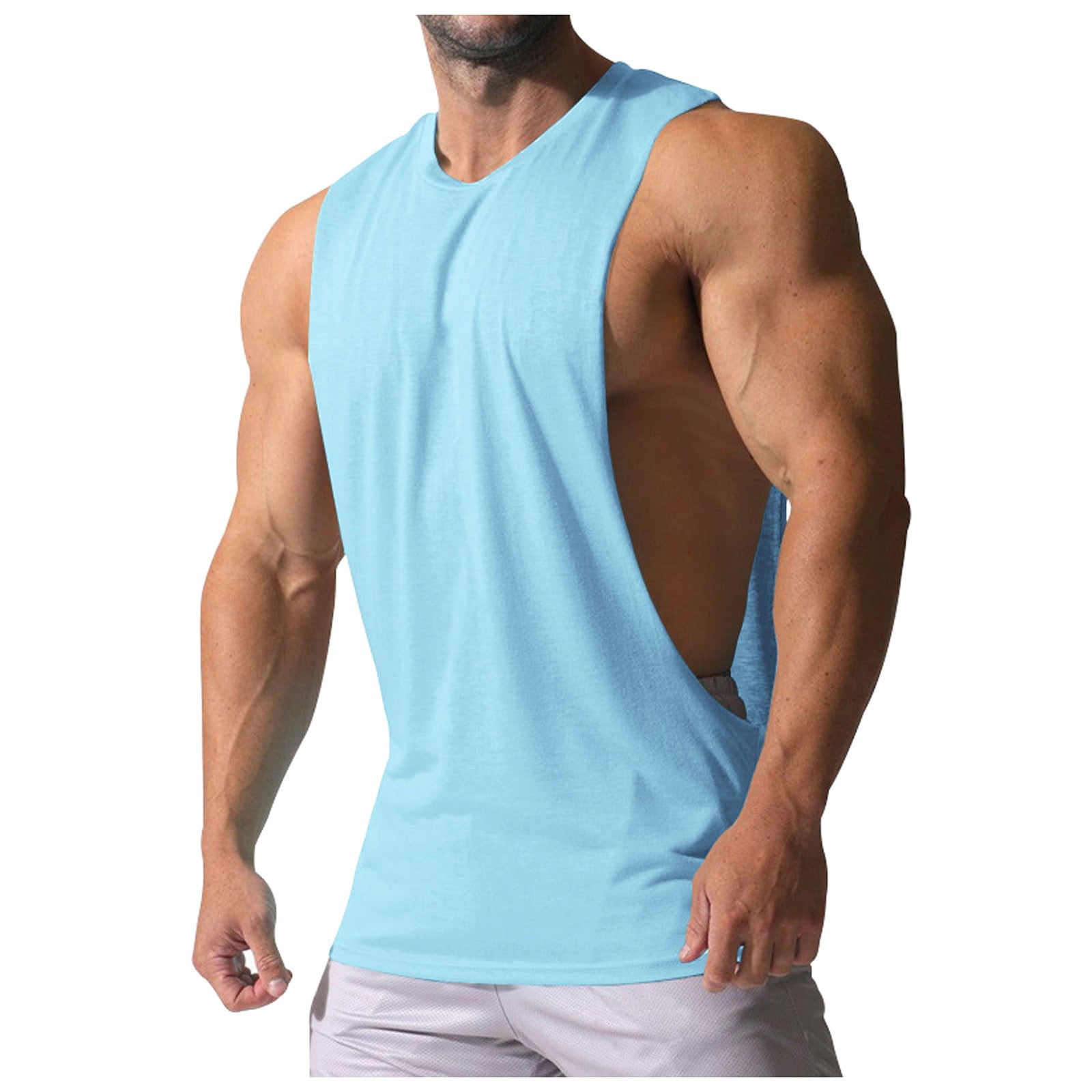 Difdany Men's Cut Off Shirts Muscular Cut Open Sides Bodybuilding Tank ...