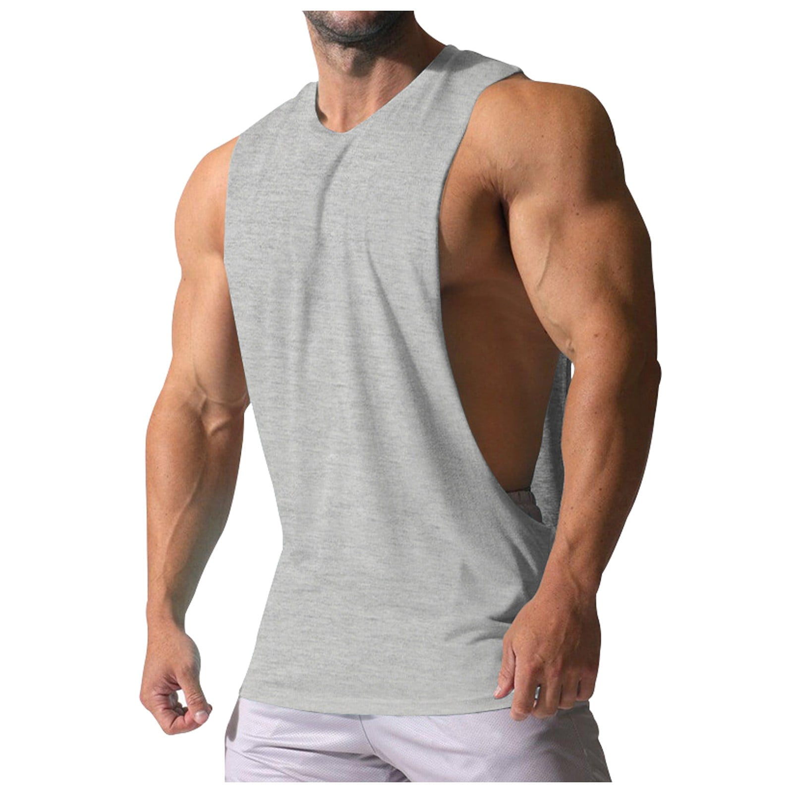 Difdany Men's Cut Off Shirts Muscular Cut Open Sides Bodybuilding Tank ...