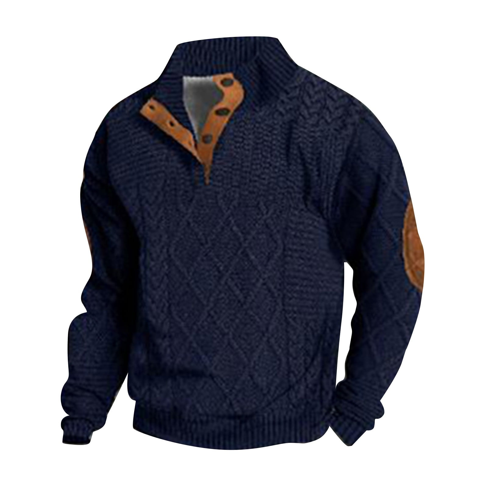 Difdany Mens Corduroy Shirt Lapel Collar Button Up Pullover Mock Neck