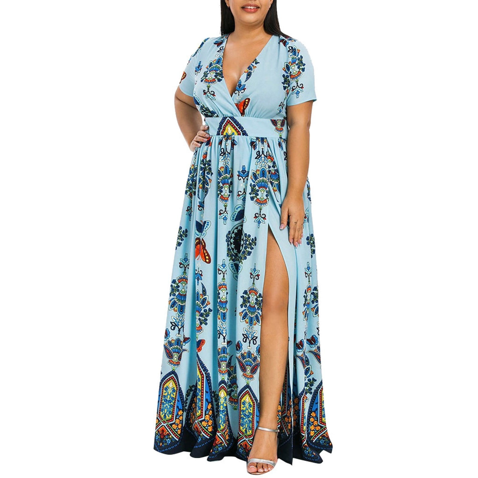 Difdany Plus Size Dresses For Curvy Women 2024 Spring Summer Trendy