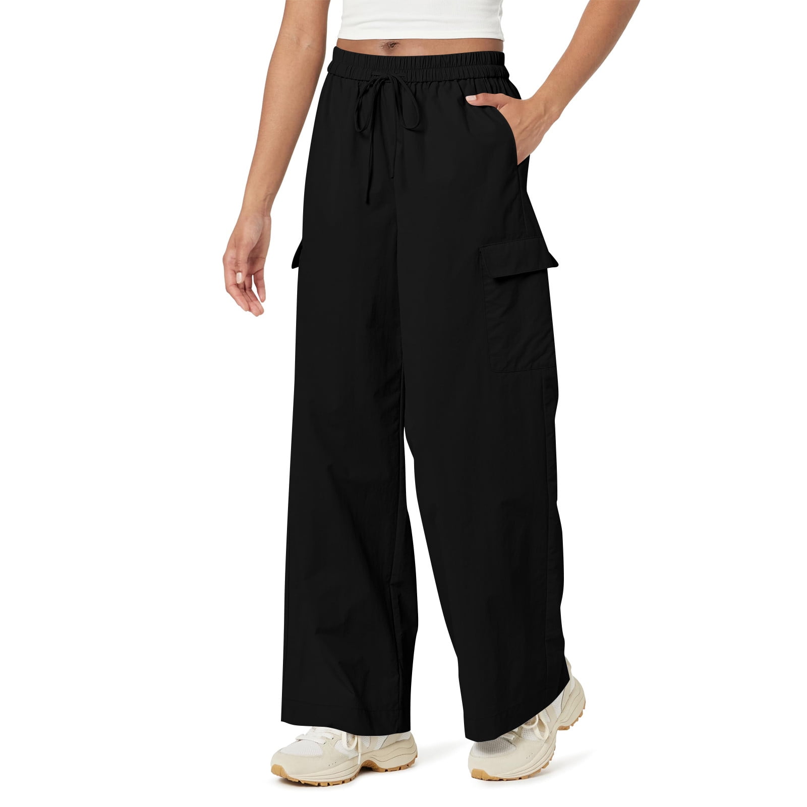 Difdany Womens Pocket Wide Leg Pants Comfortable Dress Pants Womens