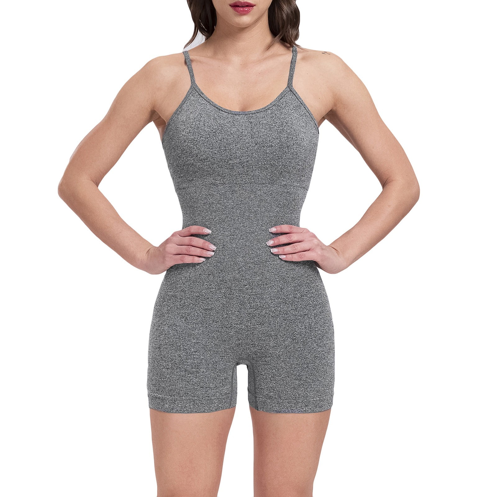 Difdany Womens Yoga Rompers Sexy One Piece Spaghetti Strap Tummy