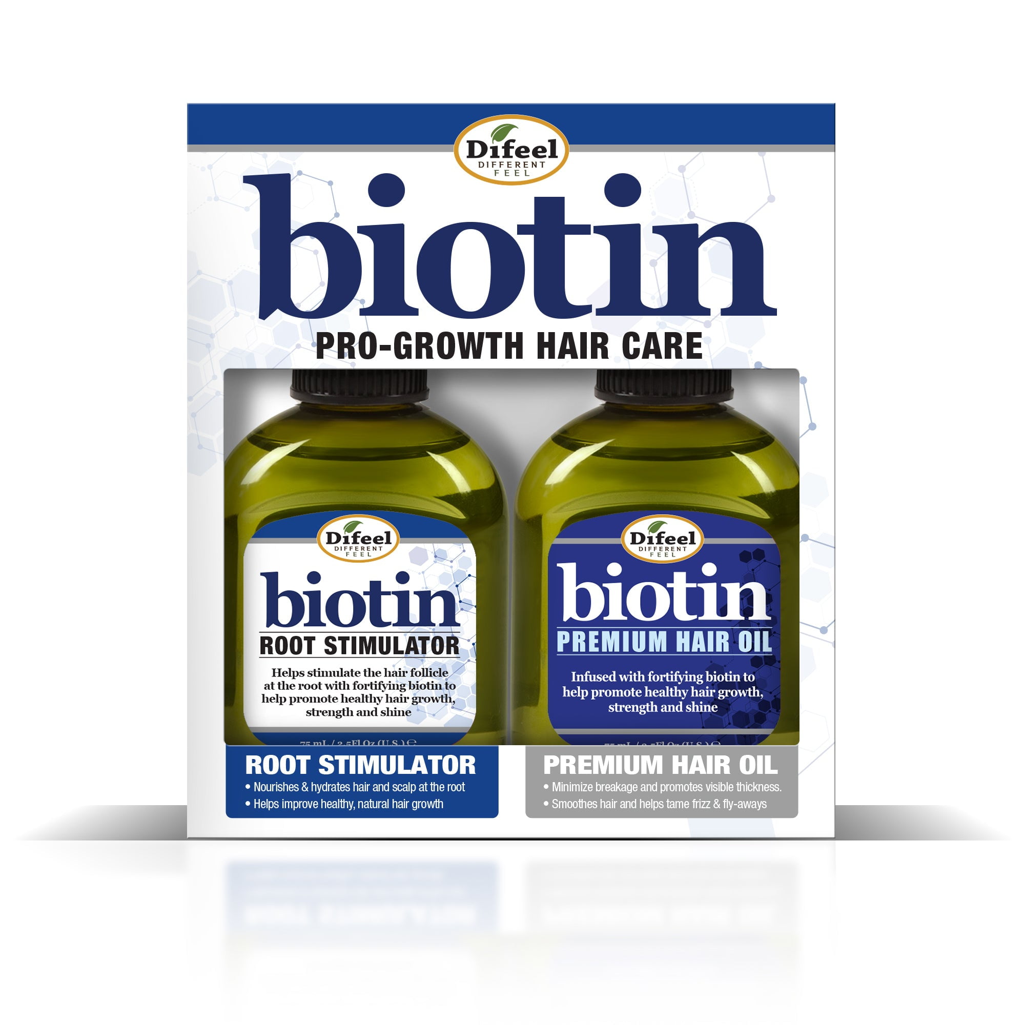 Difeel Biotin Pro-Growth Hair Oil and Root Stimulator Gift Set, 2.5 oz ...