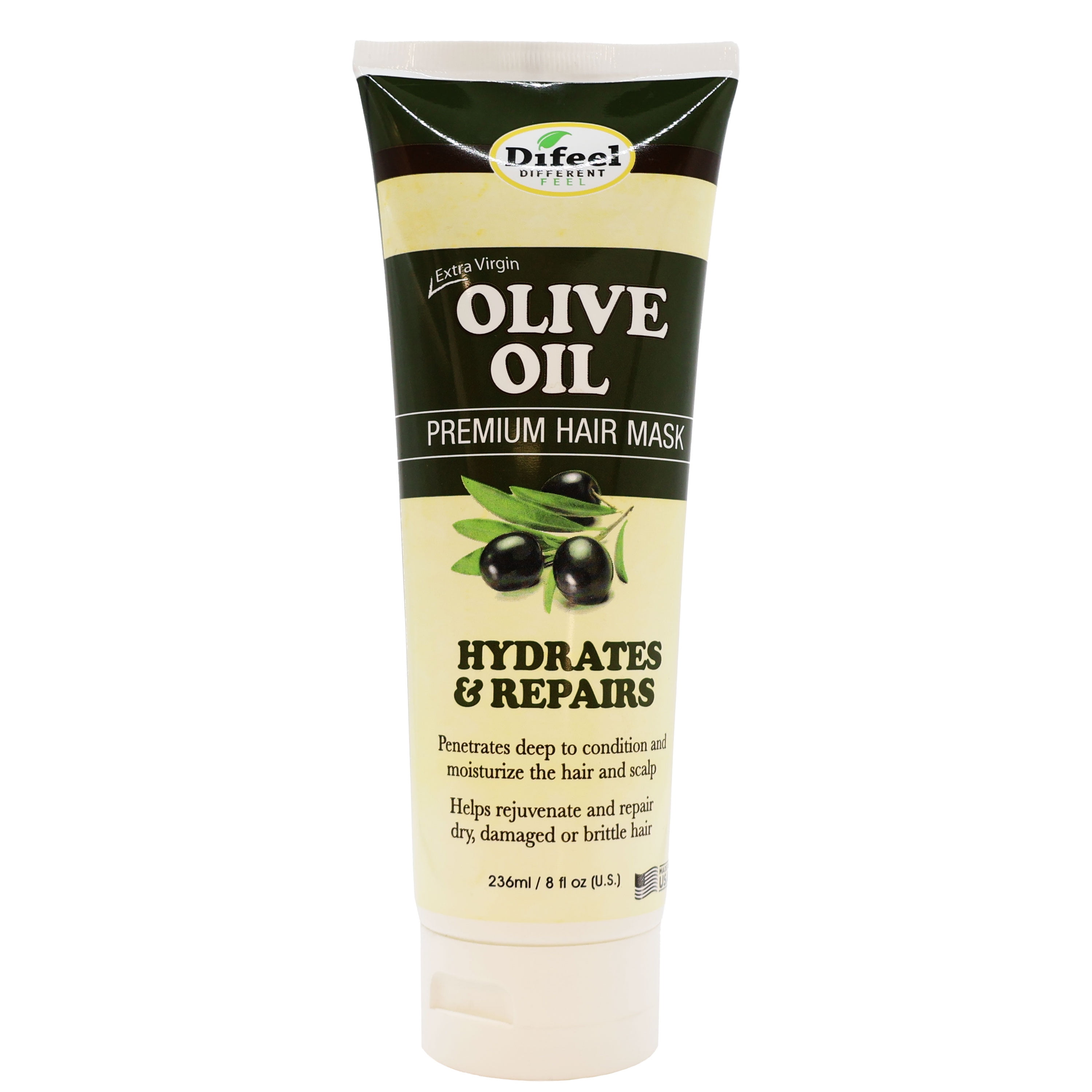 Difeel Extra Virgin Olive Oil Premium Hair Mask Hydrates and Repairs 8 ...