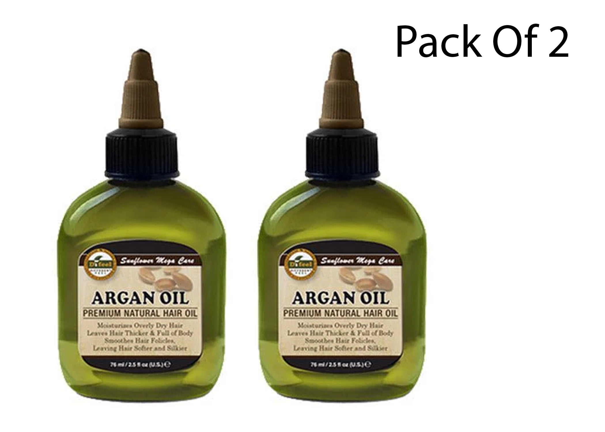 Difeel Premium Essential Hair Oil 2.5 Oz - Argan Oil 2.5 Oz (Pack Of 2 ...