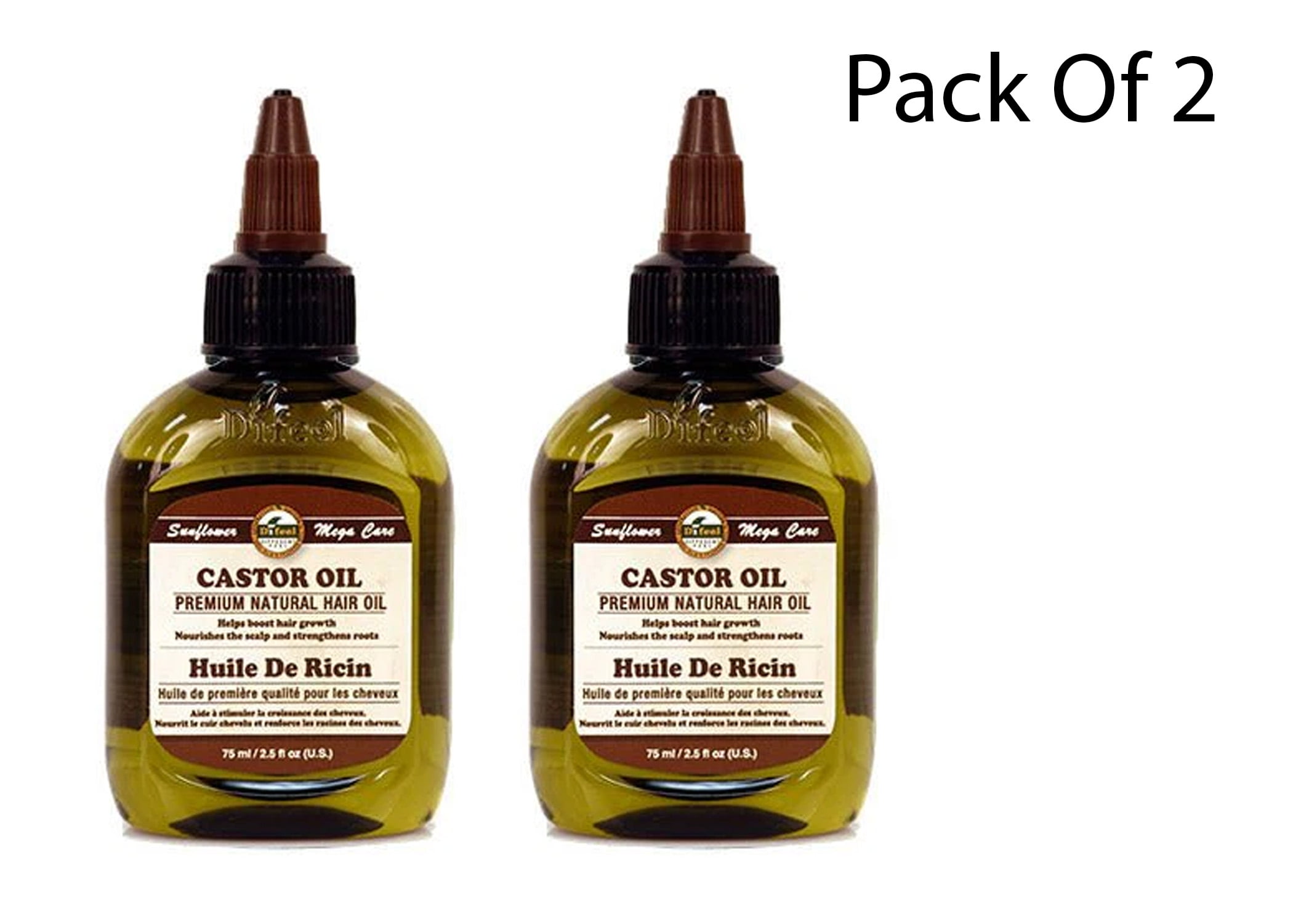 Difeel Premium Essential Hair Oil 2.5 Oz - Castor Oil 2.5 Oz (Pack Of 2 ...