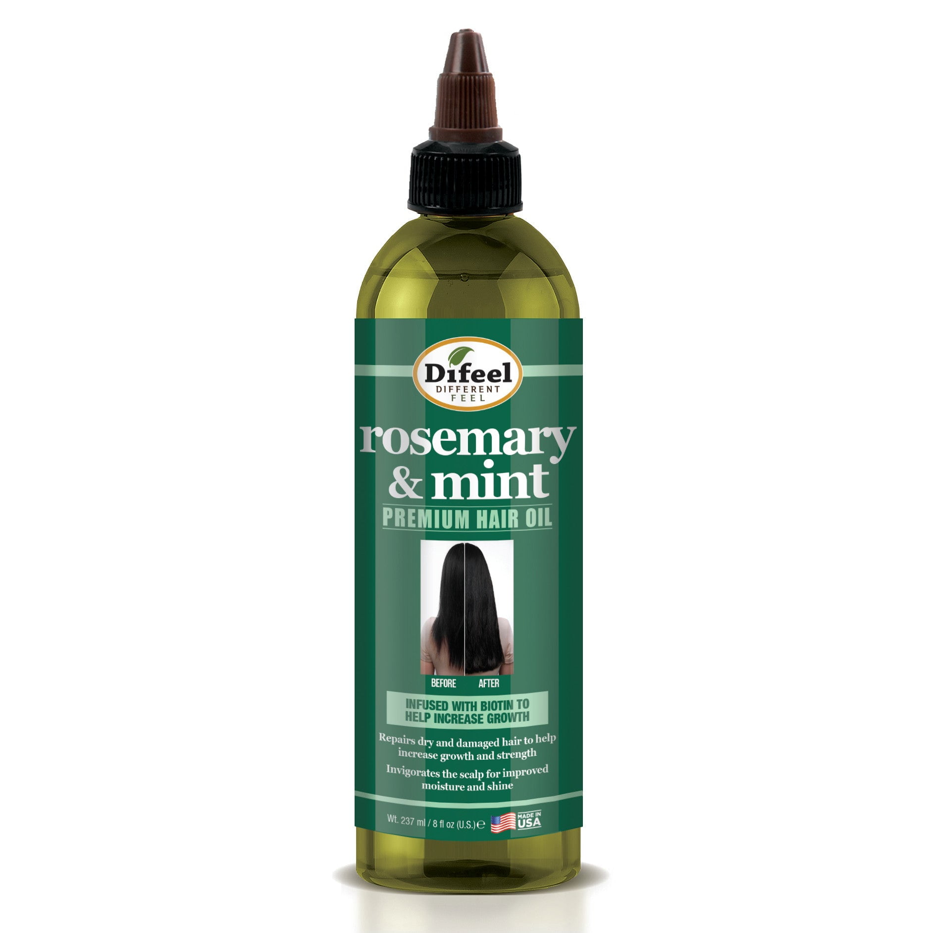 Difeel Rosemary and Mint Hair Oil, Biotin Infused, Strengthening, 8 oz ...