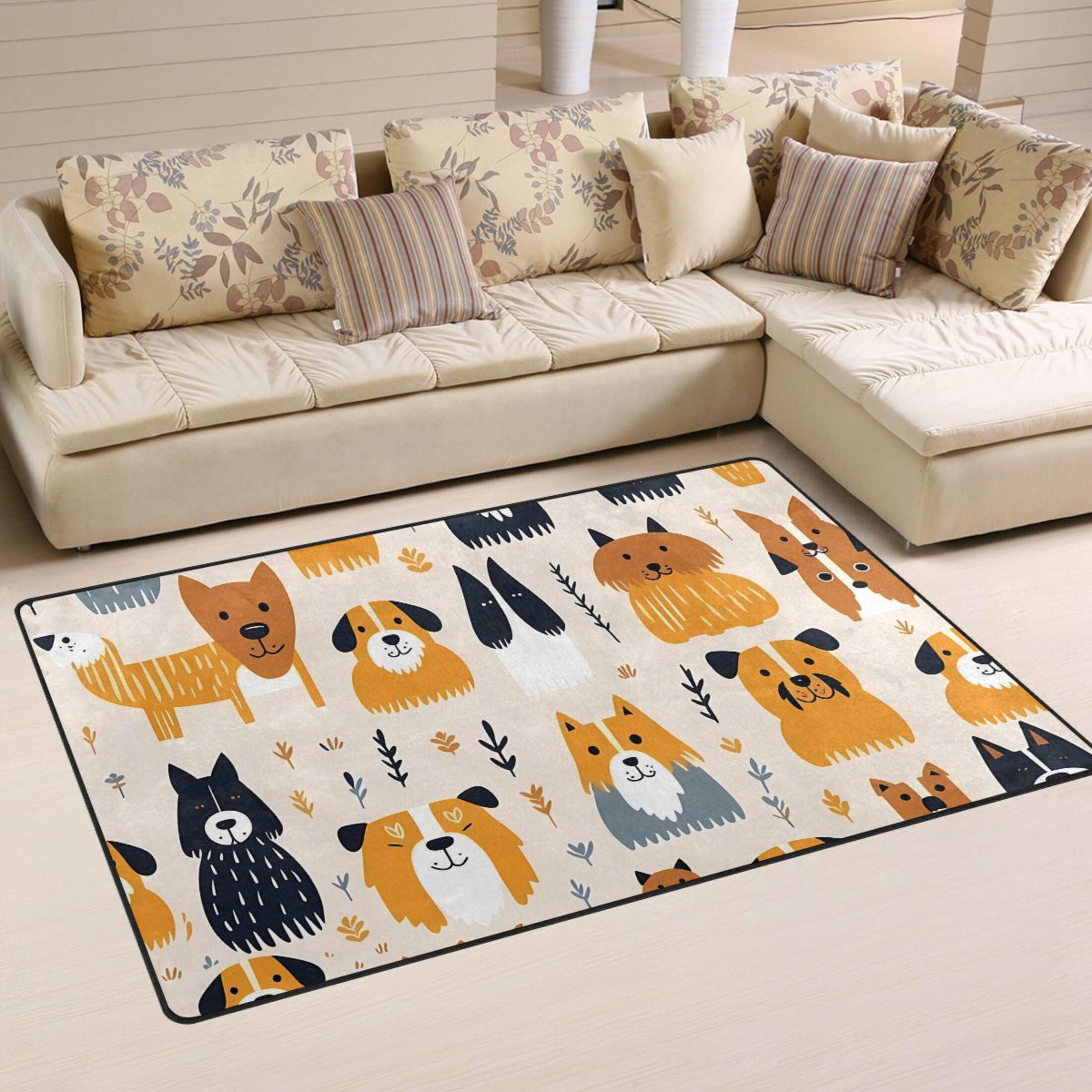 Difference Cartoon Dogs Area Floor Mats Non-Slip Rugs Soft Doormat 60 x ...