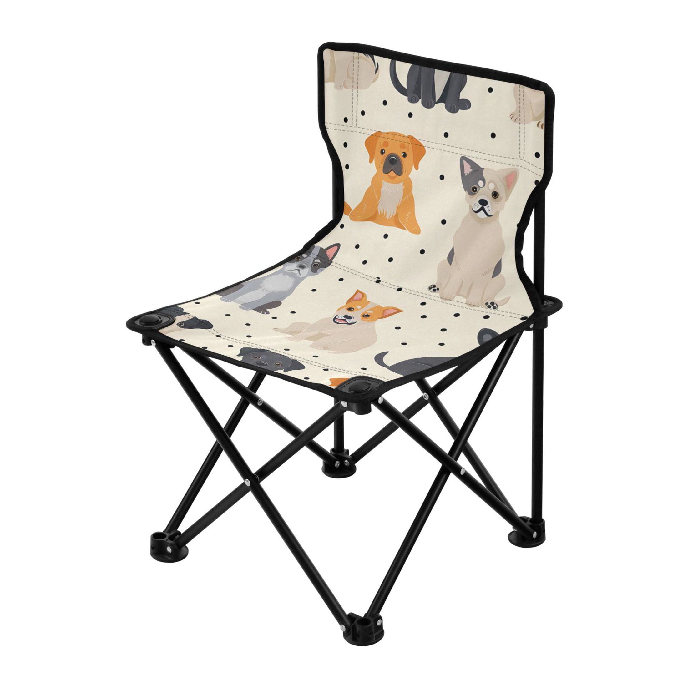 Difference Dogs and Polka Dots Portable Camping Chair Outdoor Folding ...