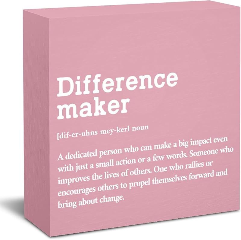 Difference Maker Definition Home Office Decor Wooden Box Sign ...