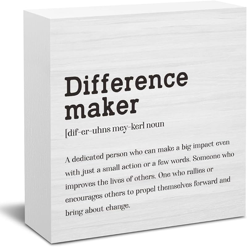 Difference Maker Definition Home Office Decor Wooden Box Sign ...