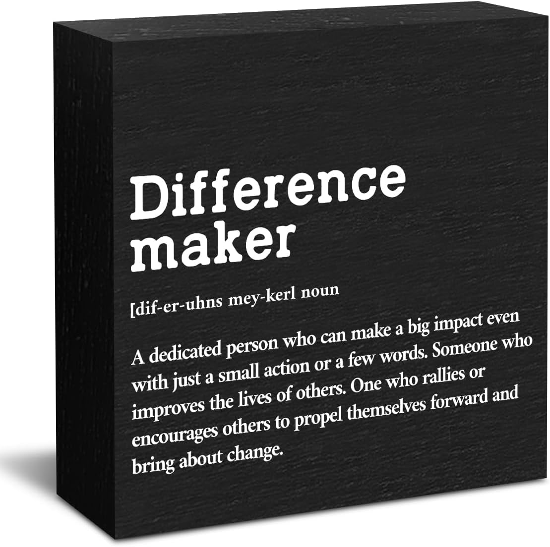 Difference Maker Definition Home Office Decor Wooden Box Sign, Rustic ...