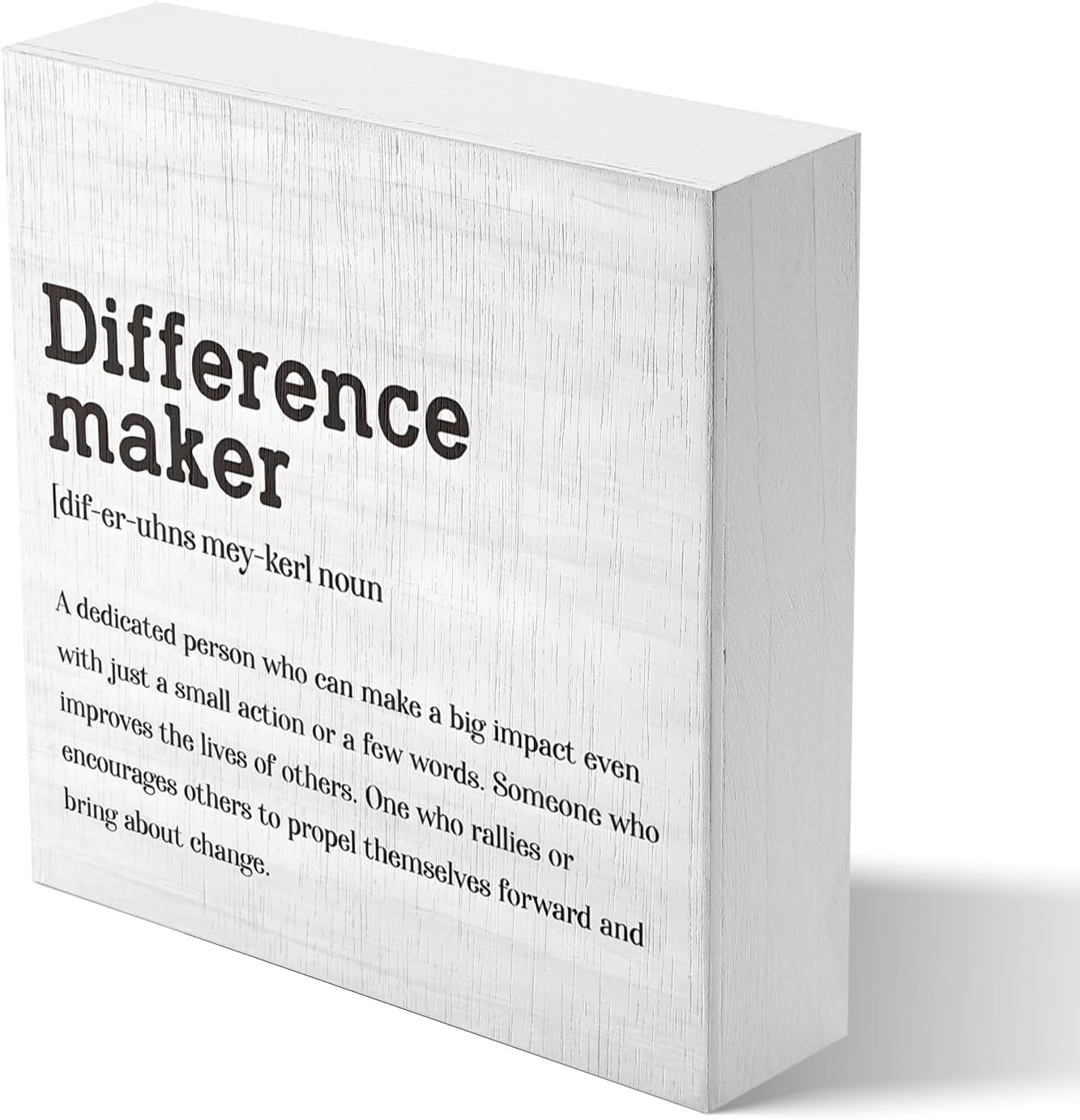 Difference Maker Definition Home Office Wooden Box Sign, Motivational ...