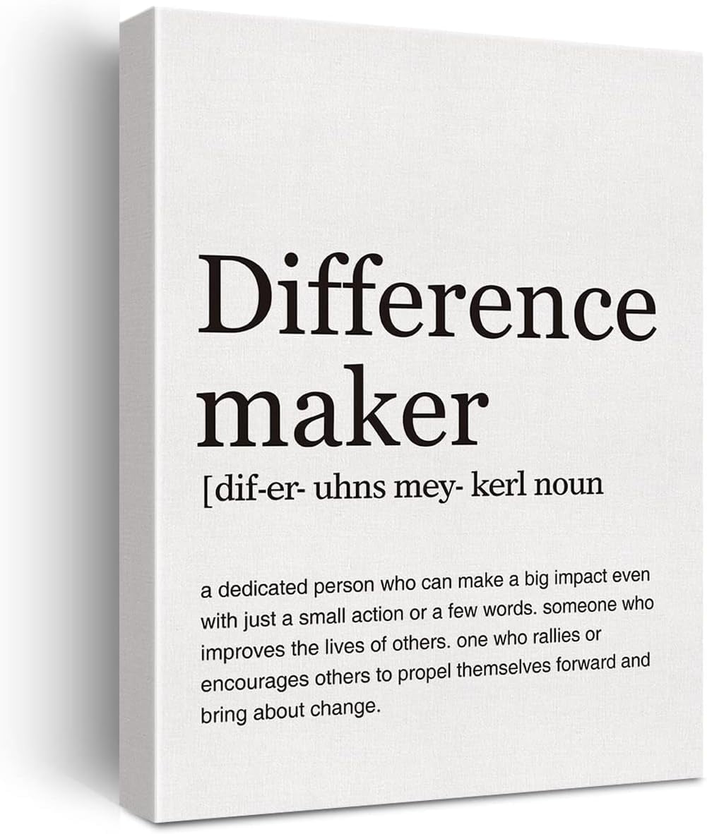 Difference Maker Definition Print Canvas Wall Art Home Office Decor ...