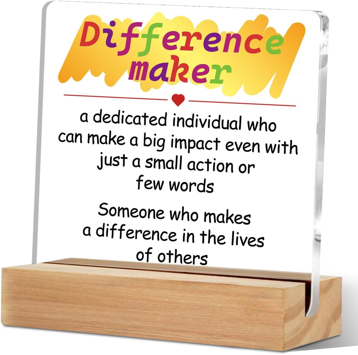 Difference Maker Gift Acrylic Sign, Mentor Teacher Thank You Gifts ...