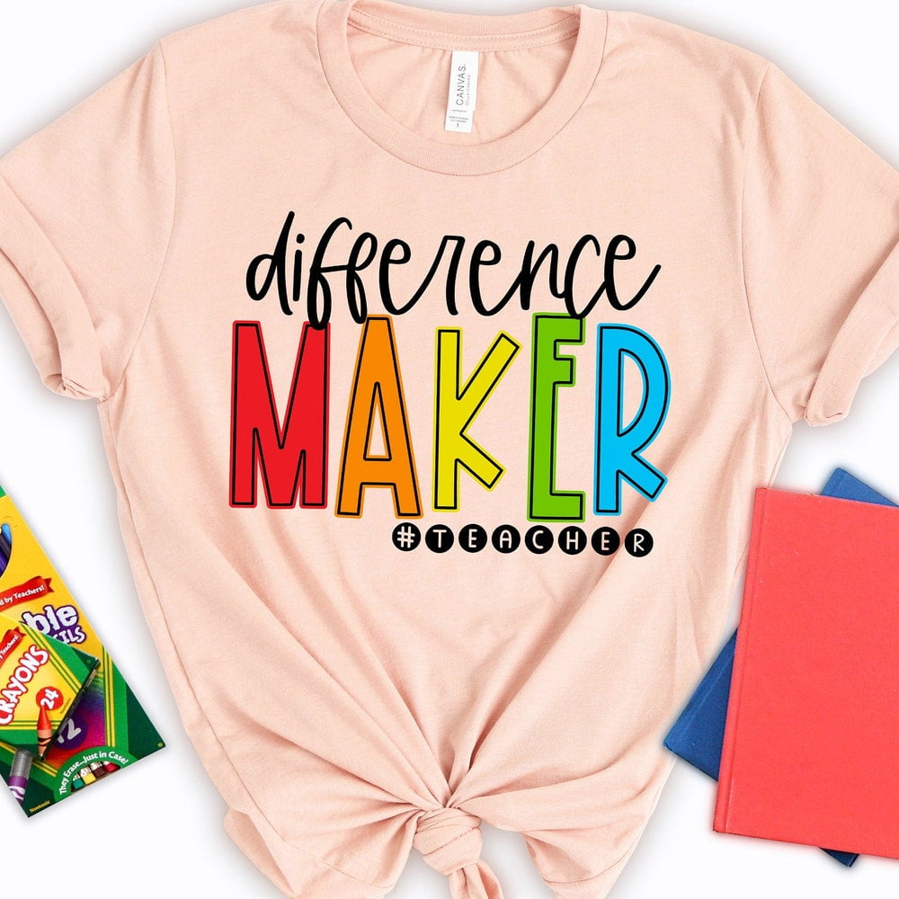 Difference Maker Teacher Shirt | Teacher Shirt, First Grade Teacher ...