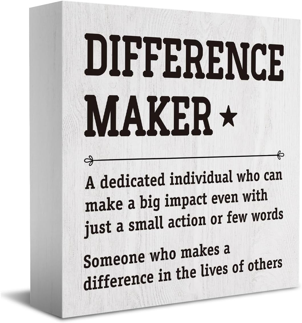 Difference Maker Thank You Gifts Office Decor Funny Inspirational Desk ...