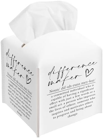 Difference Maker Tissue Box Cover, Inspirational Office Desk Decor ...