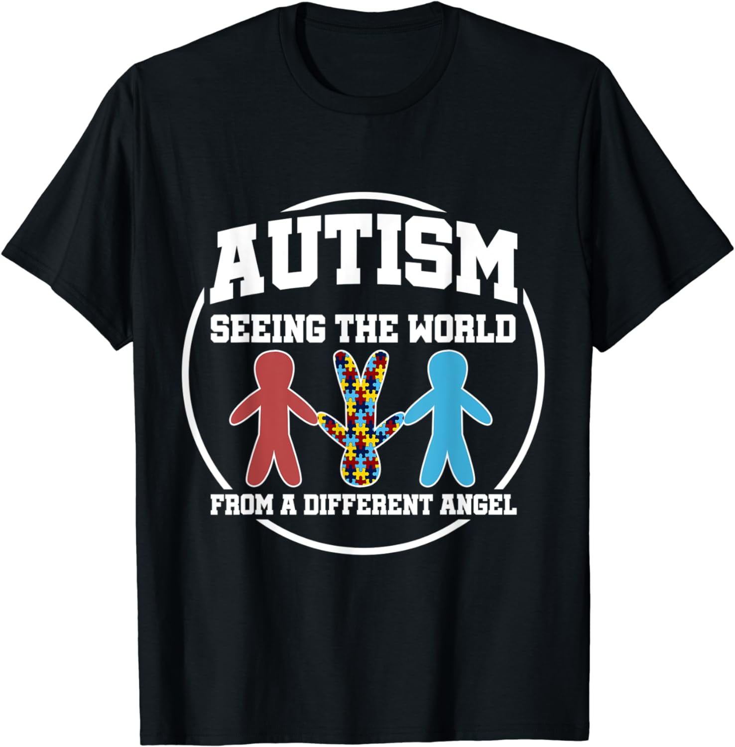 Different Angle Embrace Differences Puzzle Cool Autism Gifts T-Shirt ...