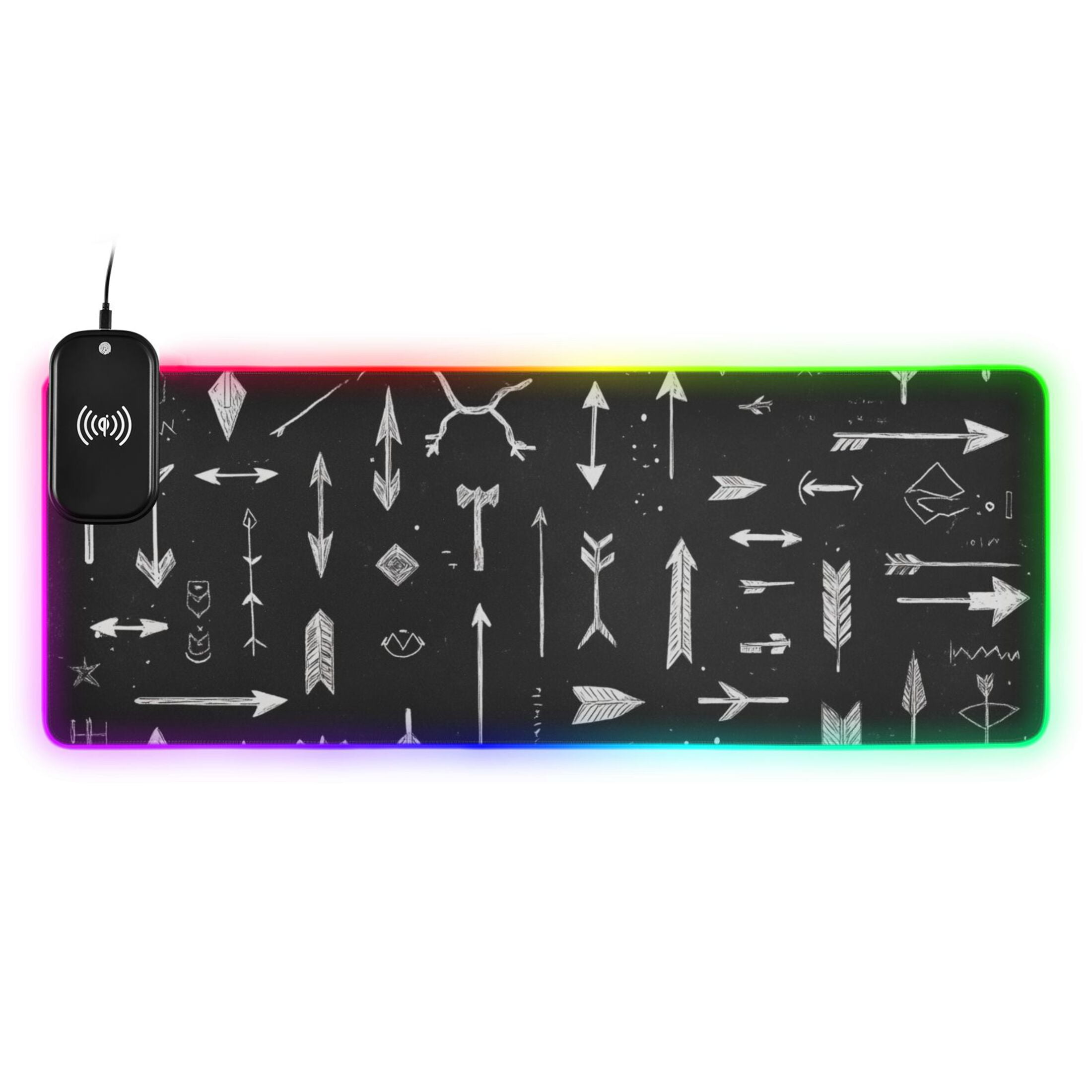 Different Arrows on Black Background Wireless Charging RGB Gaming Mouse ...