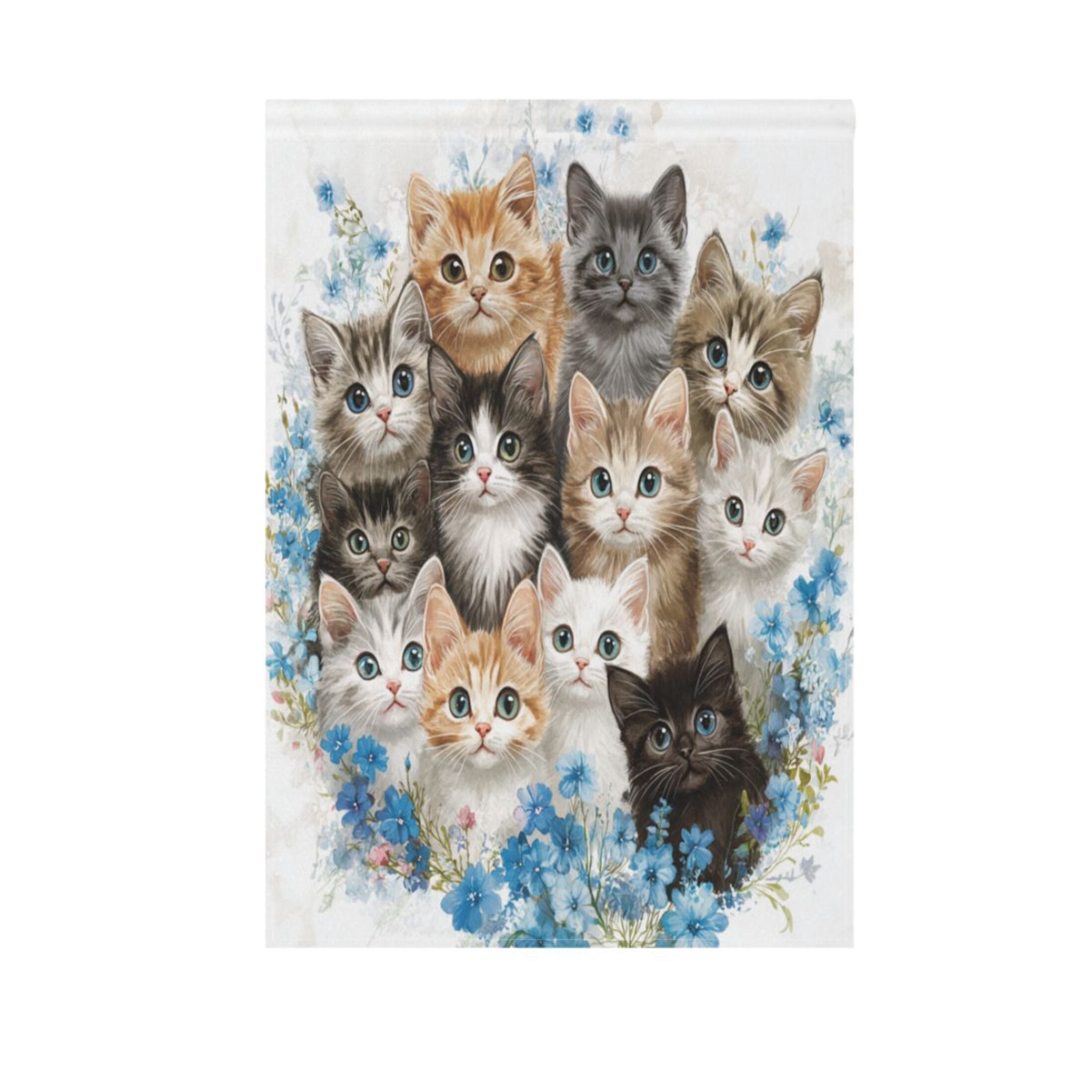 Different Breeds Cats Garden Flag Double Sided Outdoor Banners Yard ...