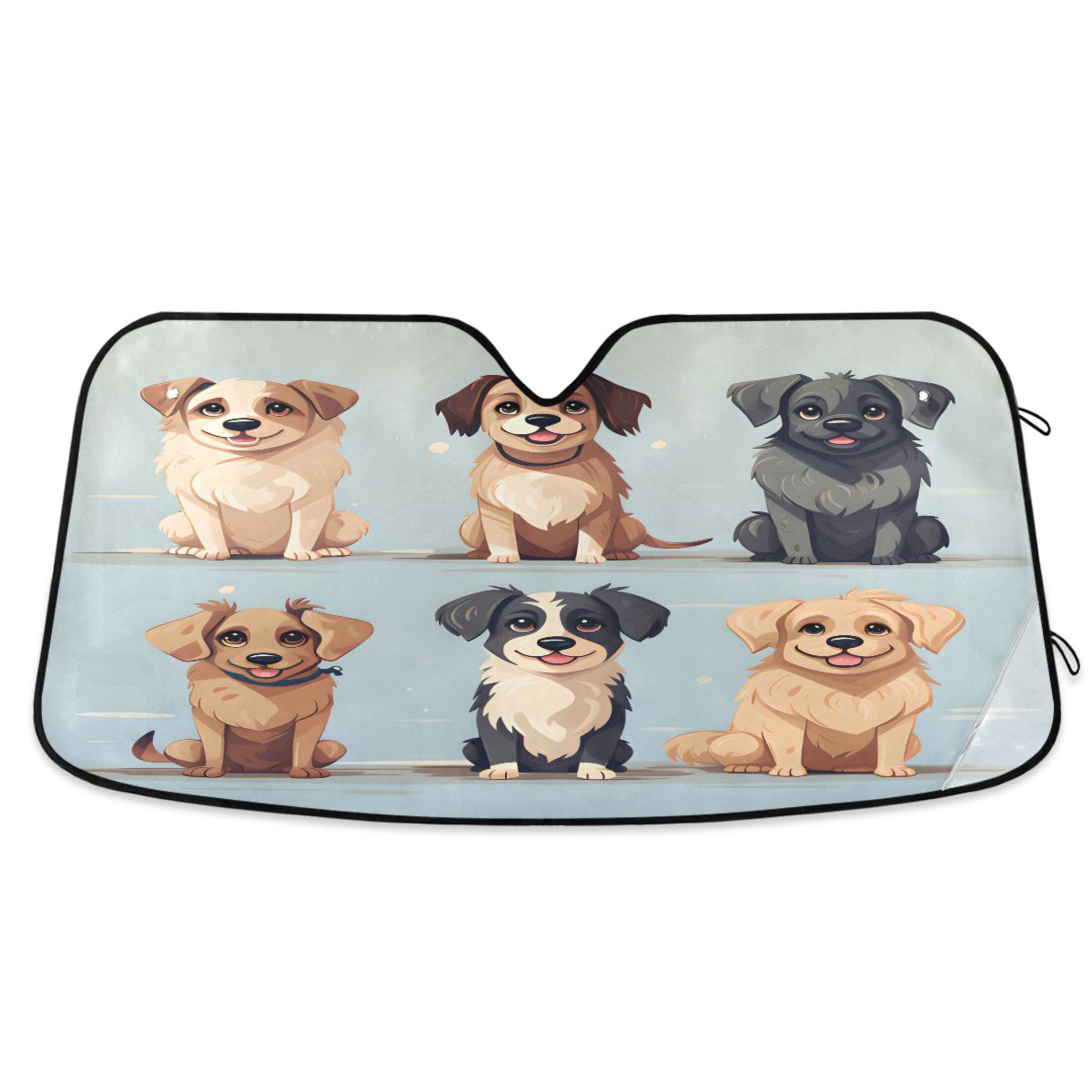 Different Breeds Dogs Car Windshield Sun Shade Foldable Car Front ...
