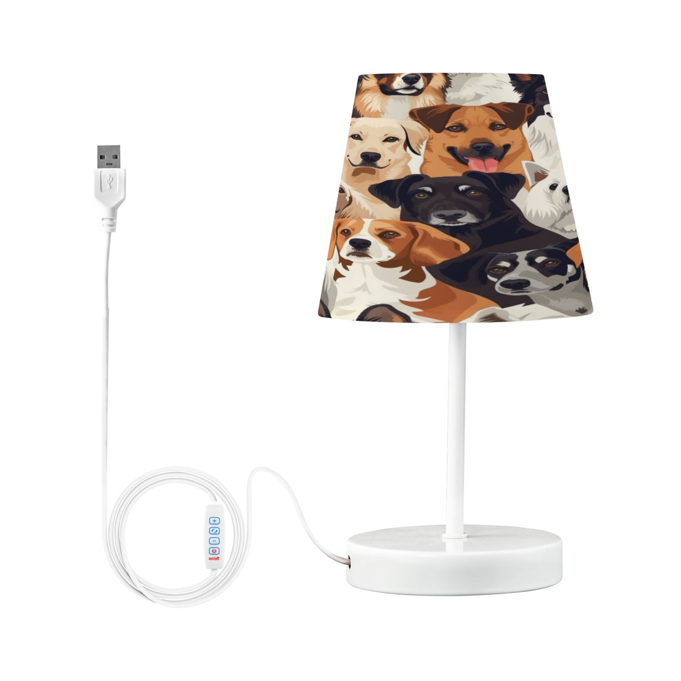 Different Breeds Dogs Desk Lamp LED Table Nightstand Lamps with 3 Color ...