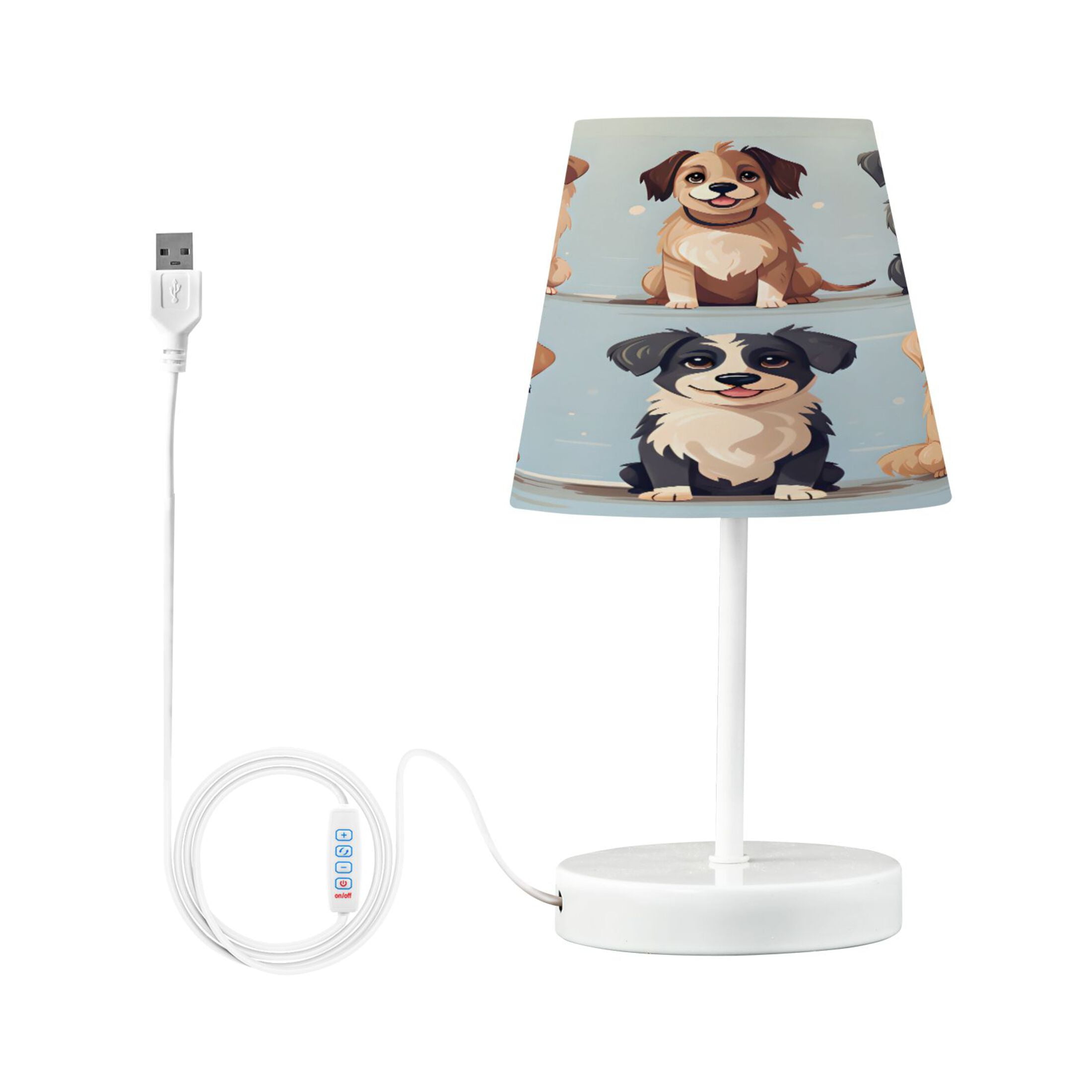 Different Breeds Dogs Desk Lamp LED Table Nightstand Lamps with 3 Color ...