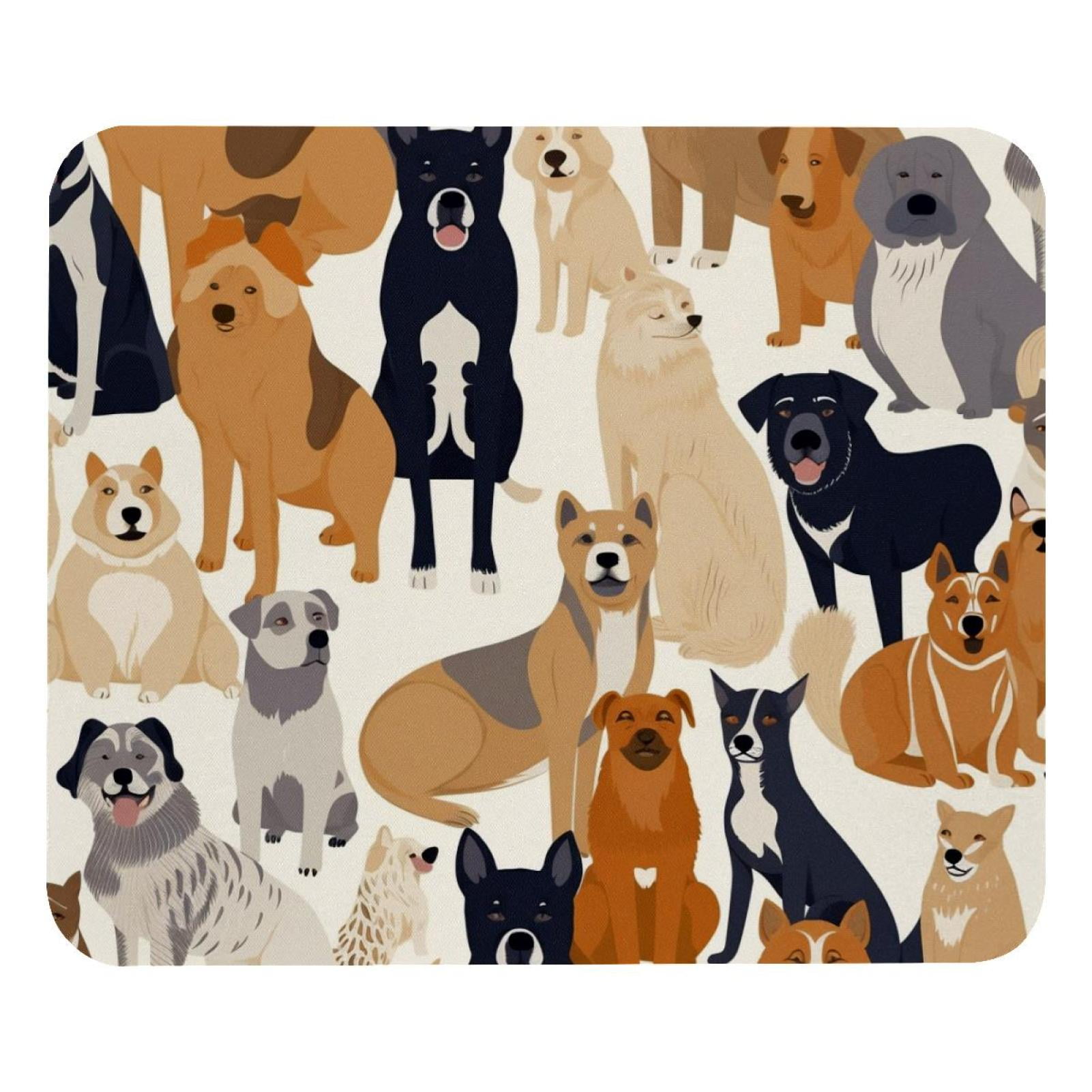 Different Breeds of Dog Computer Mouse Pad,Rubber Mouse Mat for Gaming ...