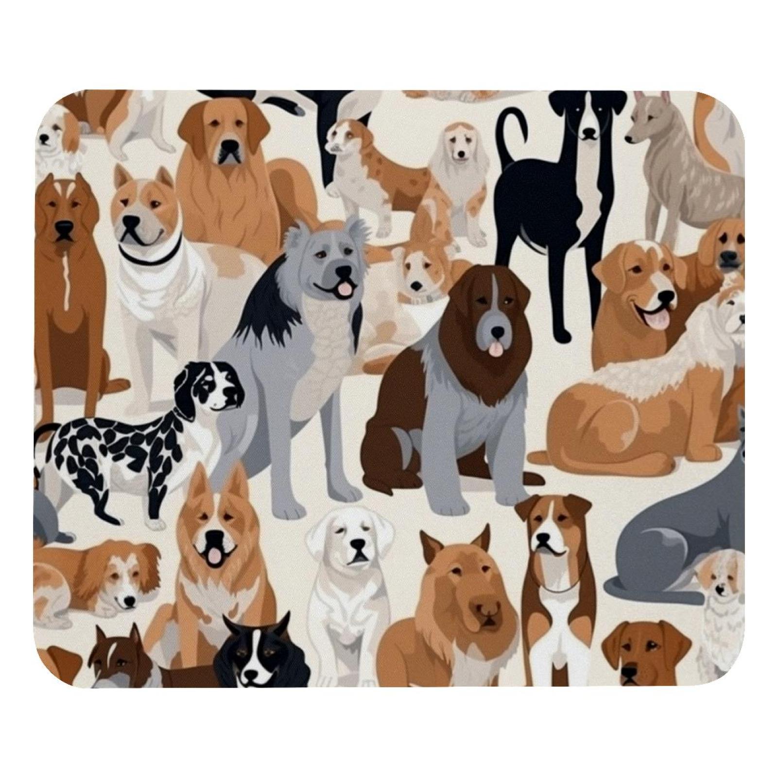 Different Breeds of Dog Computer Mouse Pad,Rubber Mouse Mat for Gaming ...