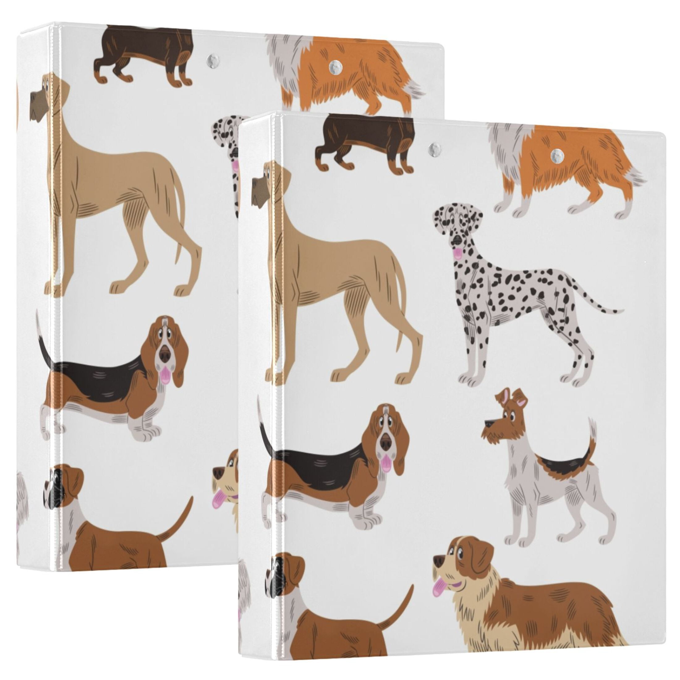 Different Cartoon Dogs Hardcover 3 Ring Binder 1.5 inch Round Rings ...