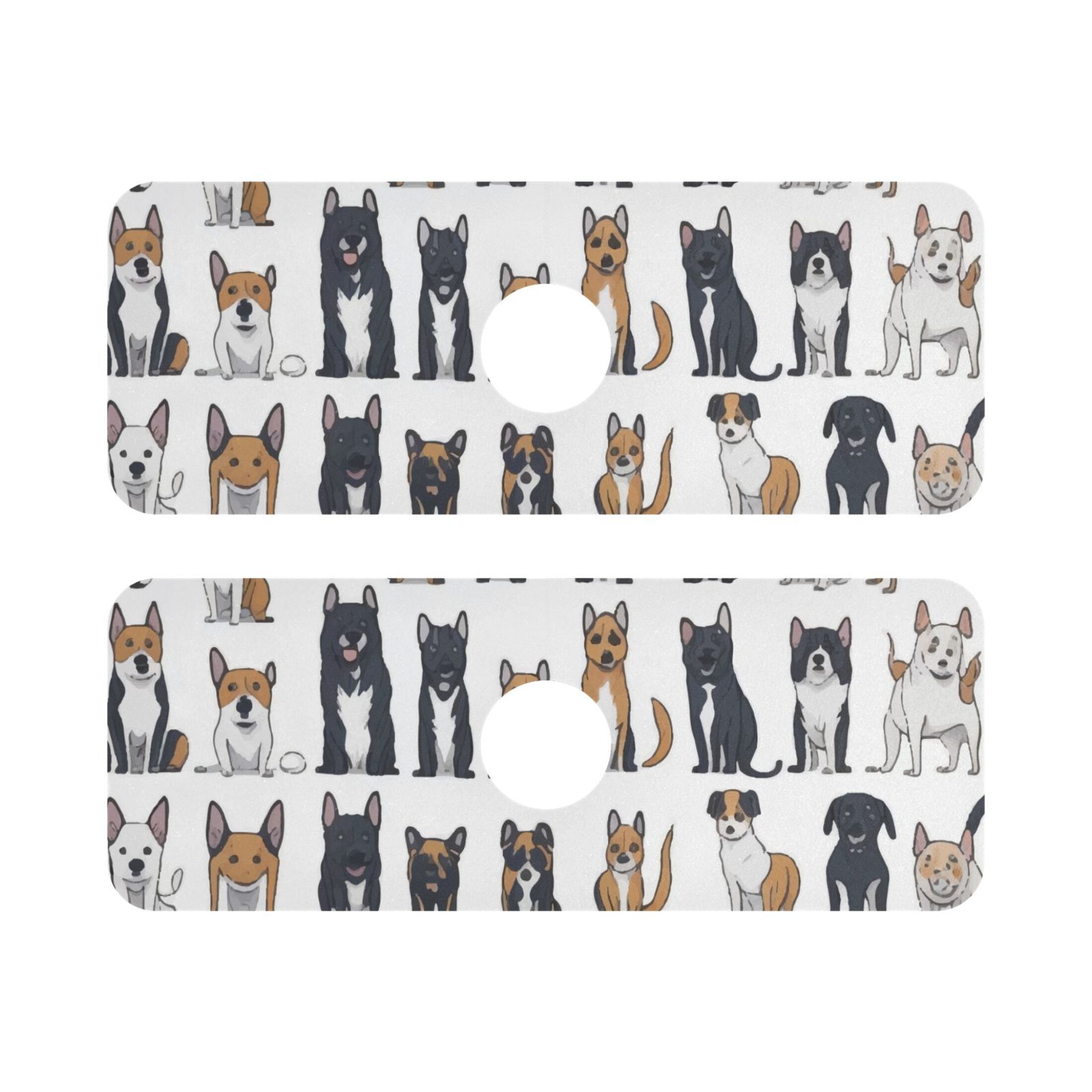 Different Cute Cartoon Dogs 2 Pack Sink Splash Guard Faucet Drying Mat ...