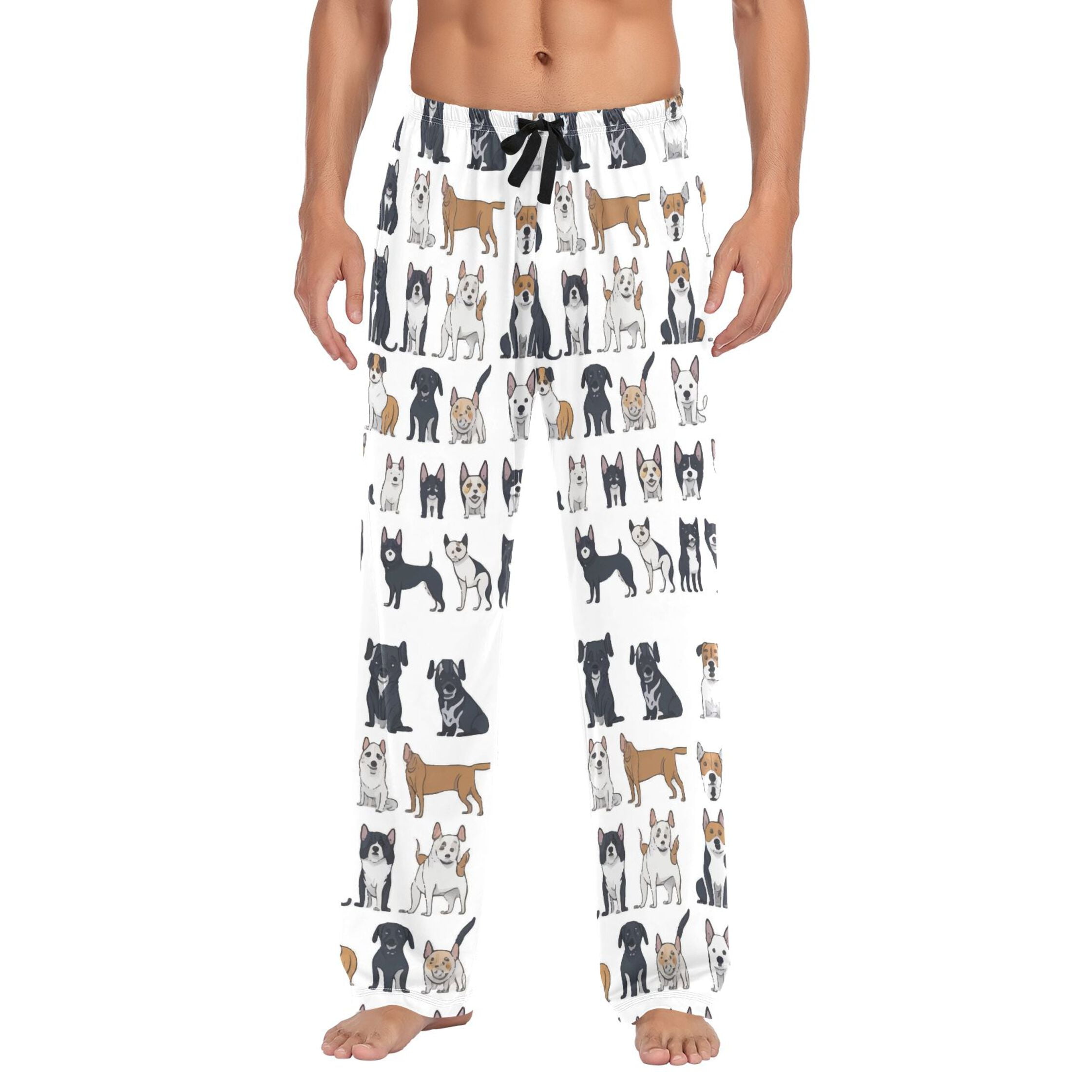 Different Cute Cartoon Dogs joogoo Men's Pajama Pants Cotton Long ...