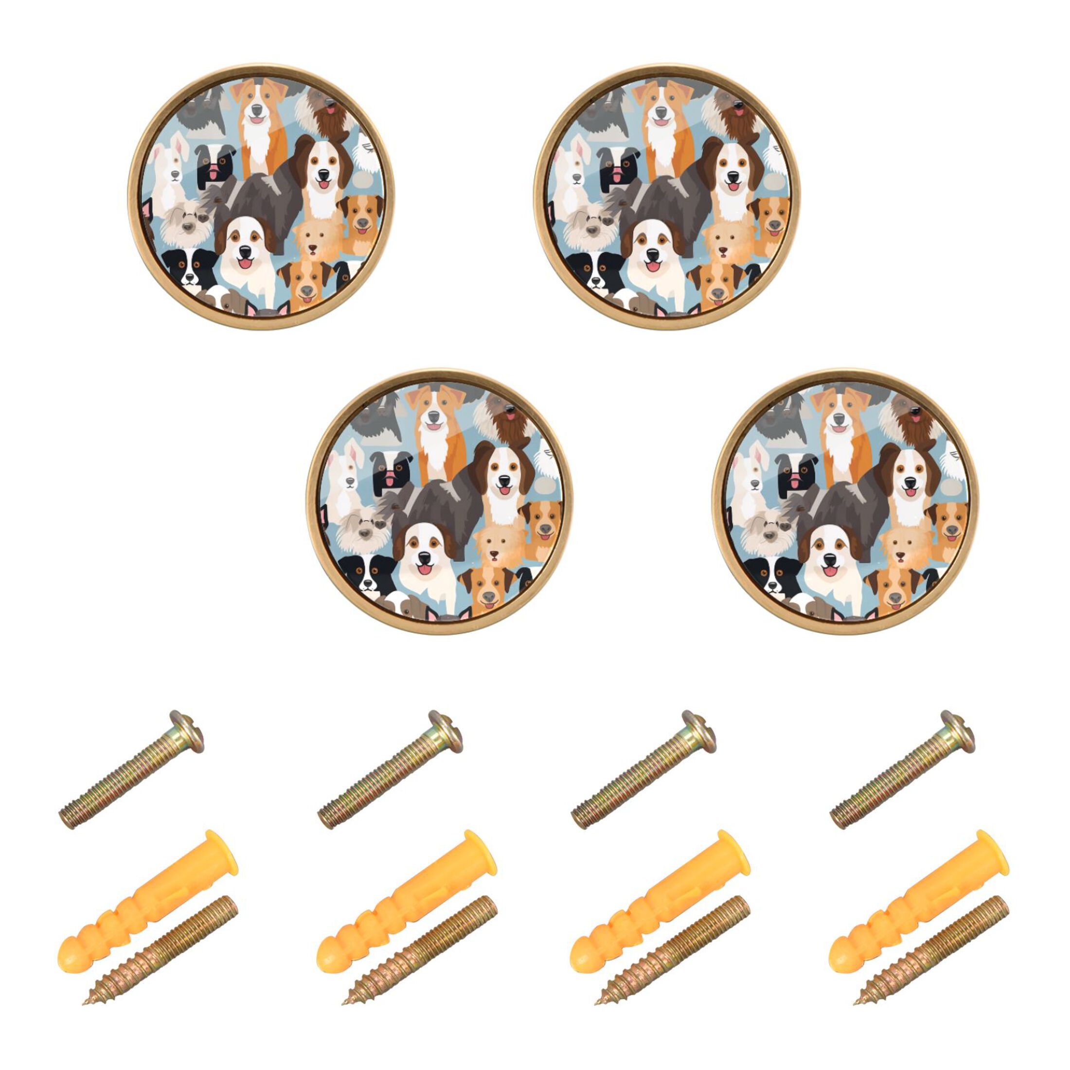Different Dogs Cabinet Knobs Kitchen Drawers Knobs Door Round Pulls ...