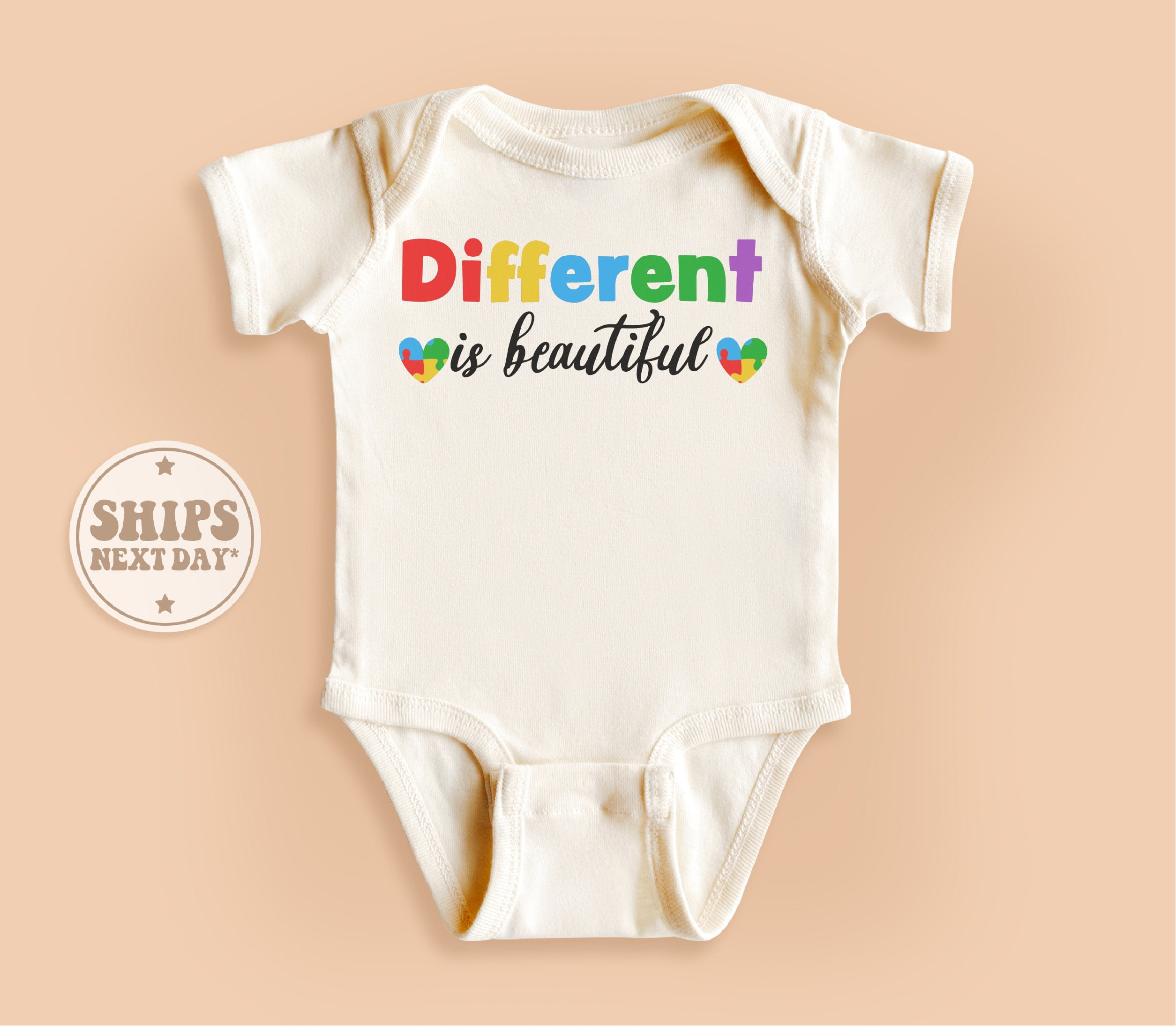 Different Is Beautiful Onesie, Autism Puzzle Onesie, Autism Awareness ...