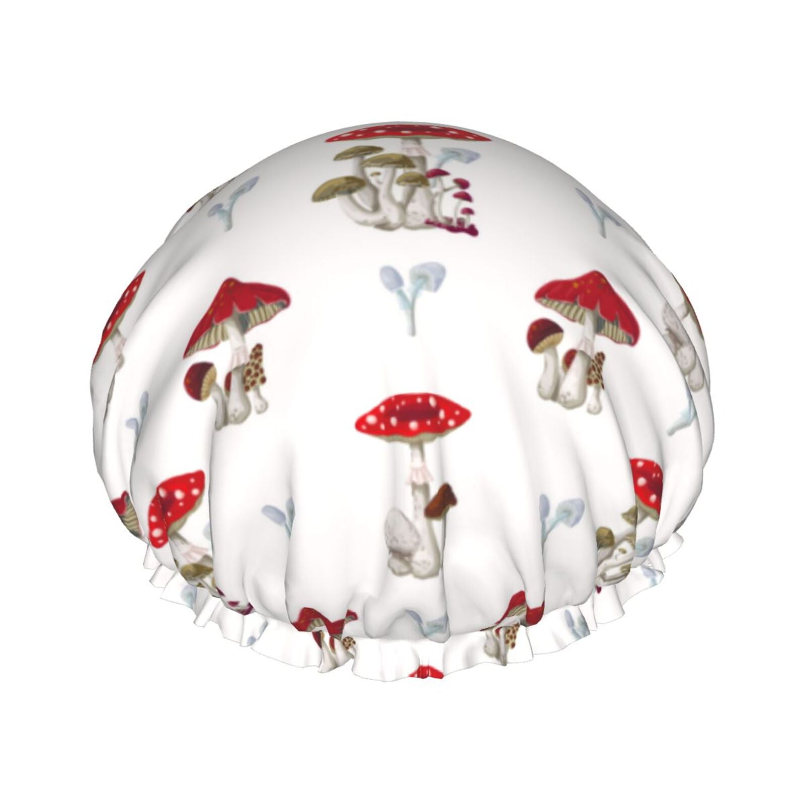 Different Mushrooms Shower Cap, Reusable Bath Hair Hat for all Hair ...