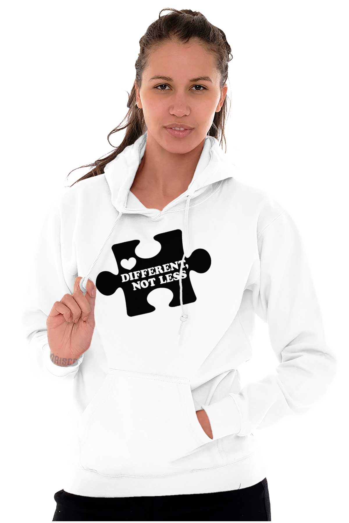 Different Not Less Autism Puzzle Hoodie Sweatshirt Women Men Brisco ...