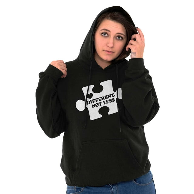 Different Not Less Autism Puzzle Hoodie Sweatshirt Women Men Brisco ...