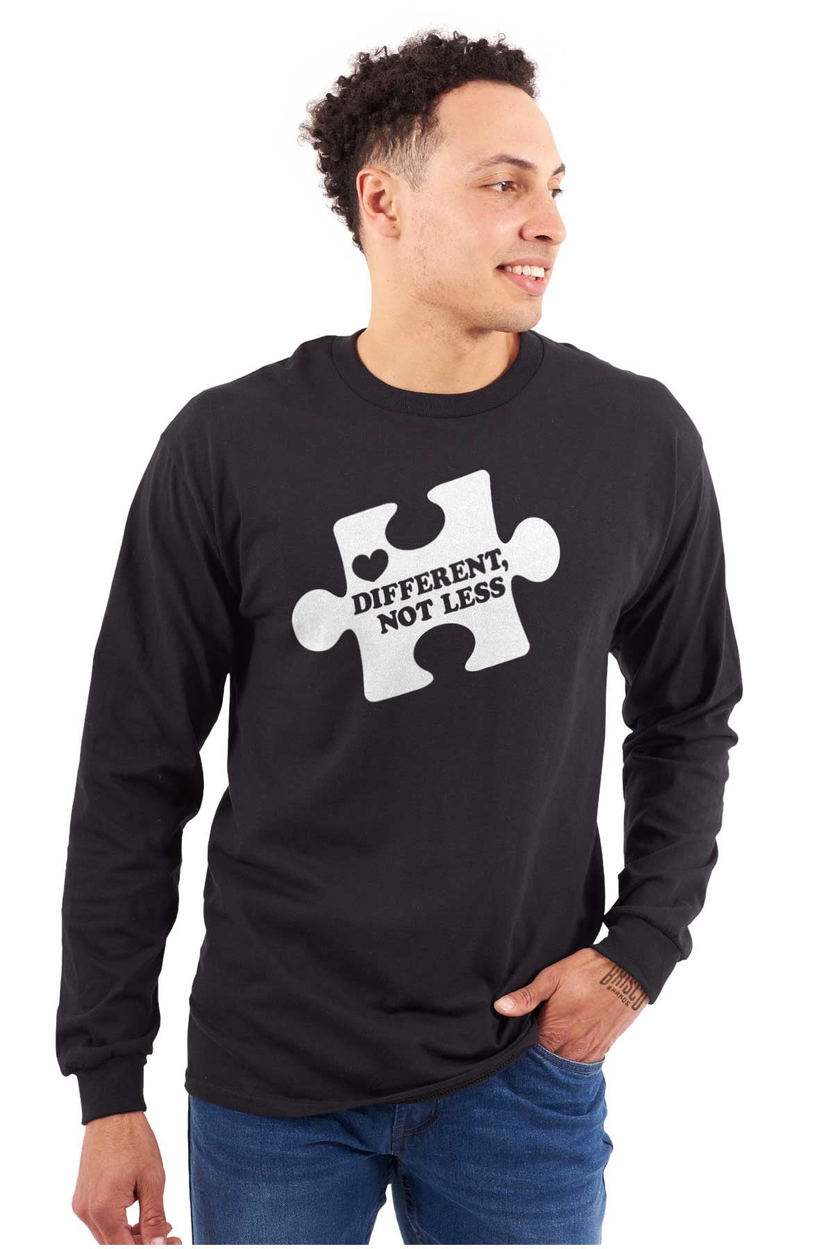 Different Not Less Autism Puzzle Unisex Plus Size Long Sleeve Tee Shirt ...