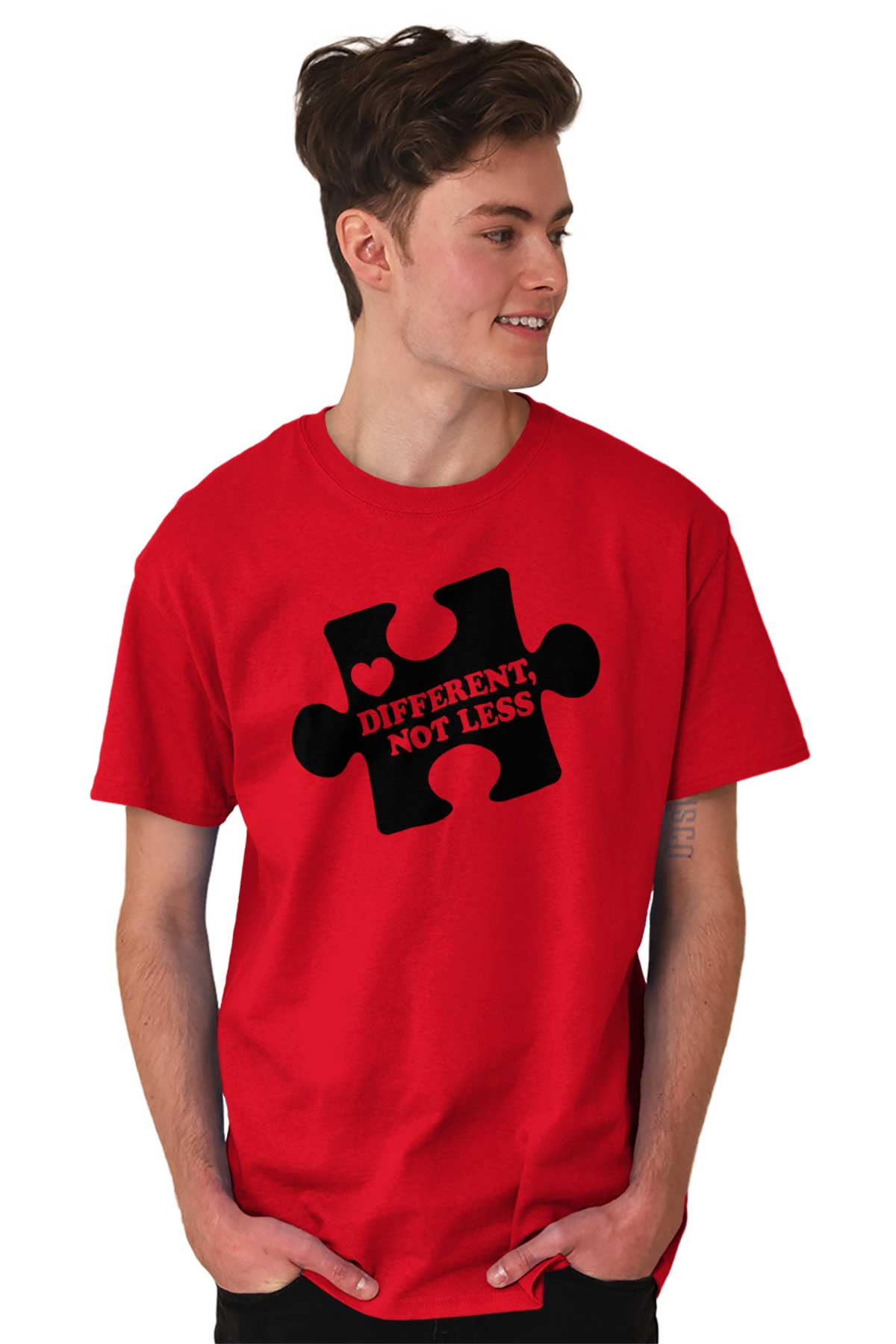 Different Not Less Autism Puzzle Unisex Plus Size Graphic Tee Brisco ...