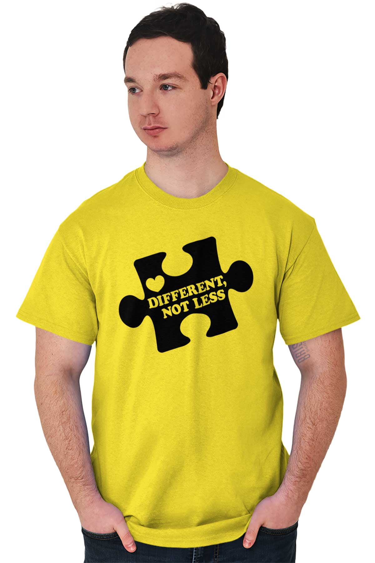 Different Not Less Autism Puzzle Men's Graphic T Shirt Tees Brisco ...