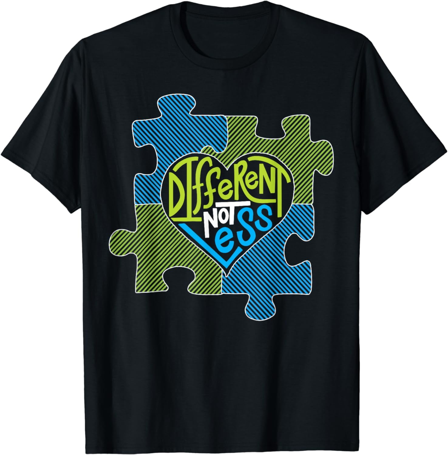 Different Not Less Tshirt - Autism Puzzle Piece T-shirt - Walmart.com