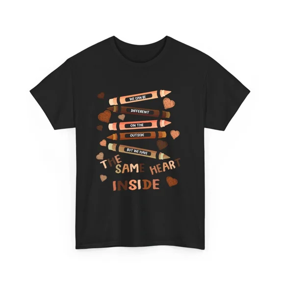 Different Outside Same Heart Inside Kindness Equality Message Unisex T ...