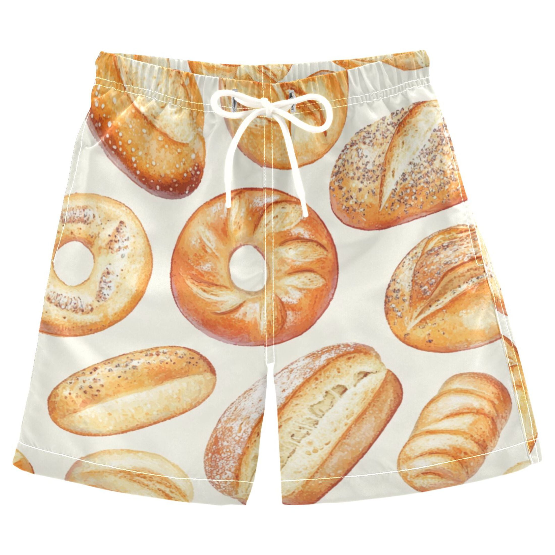 Different Shapes Of Bread Boys' Beach Pants Board Shorts Swim Trunks ...