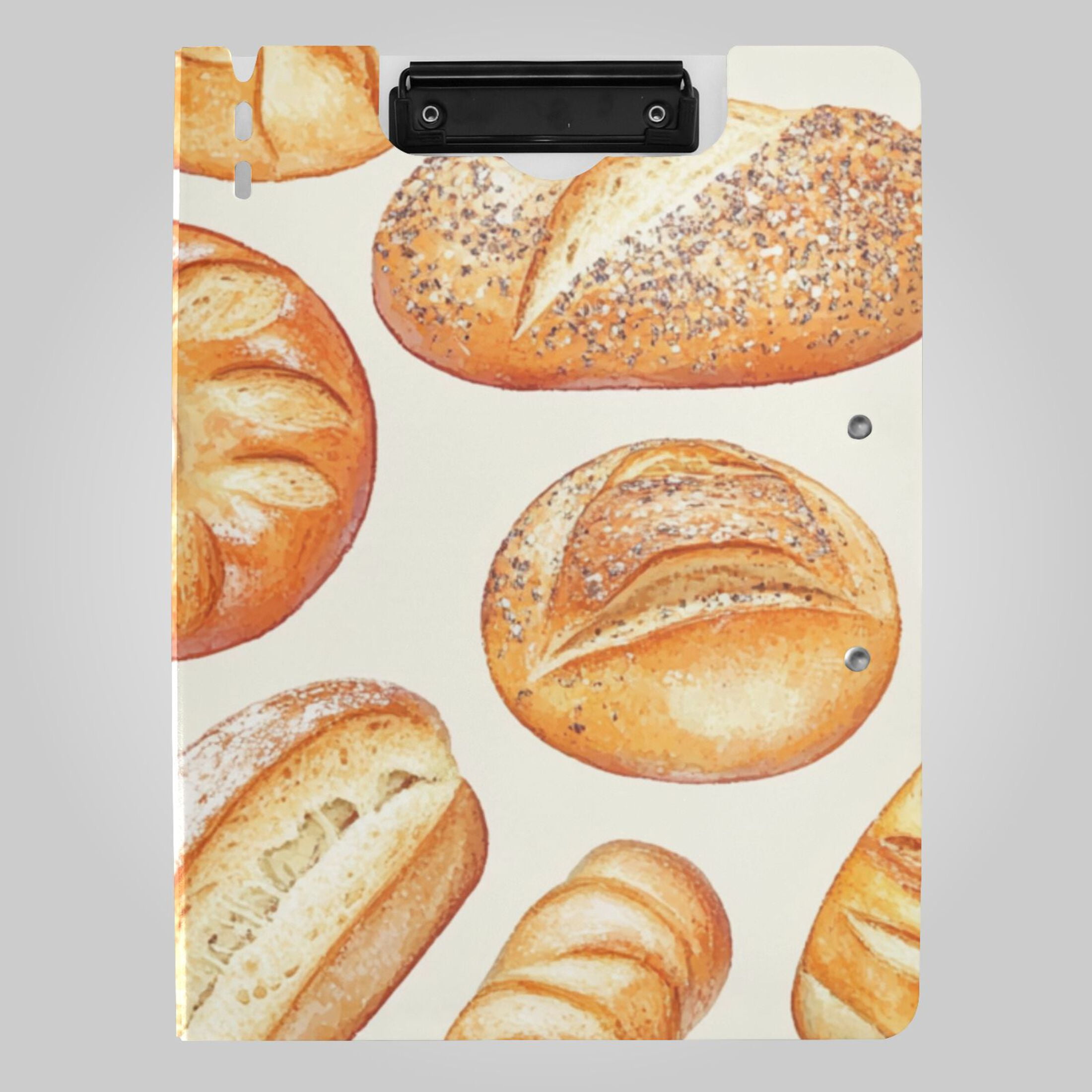Different Shapes Of Bread Foldable Binder Folder Clipboard with Pen ...