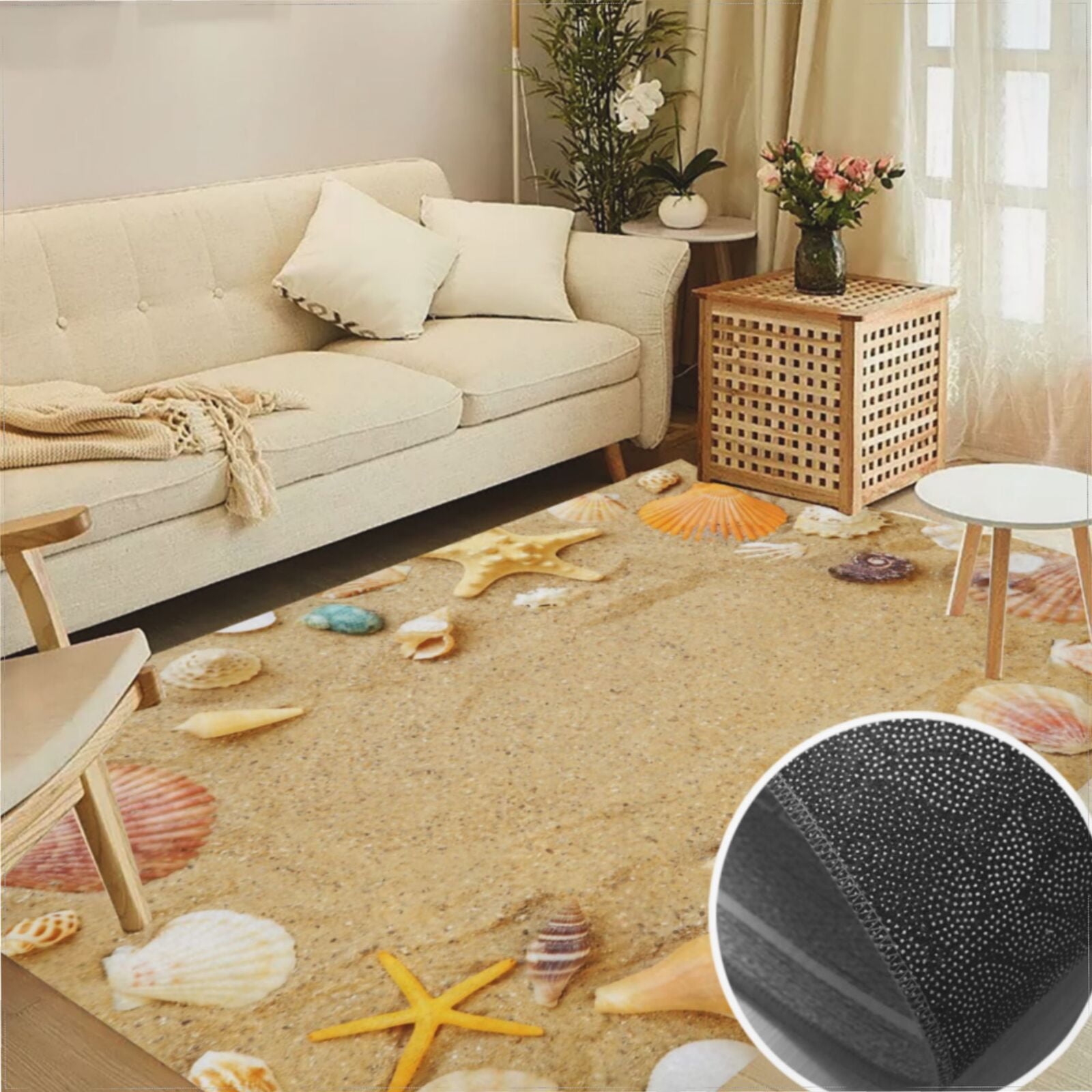 Different Shells On The Beach Adult Home Decor Bedroom Living Room Crystal Velvet Carpet Yoga ...