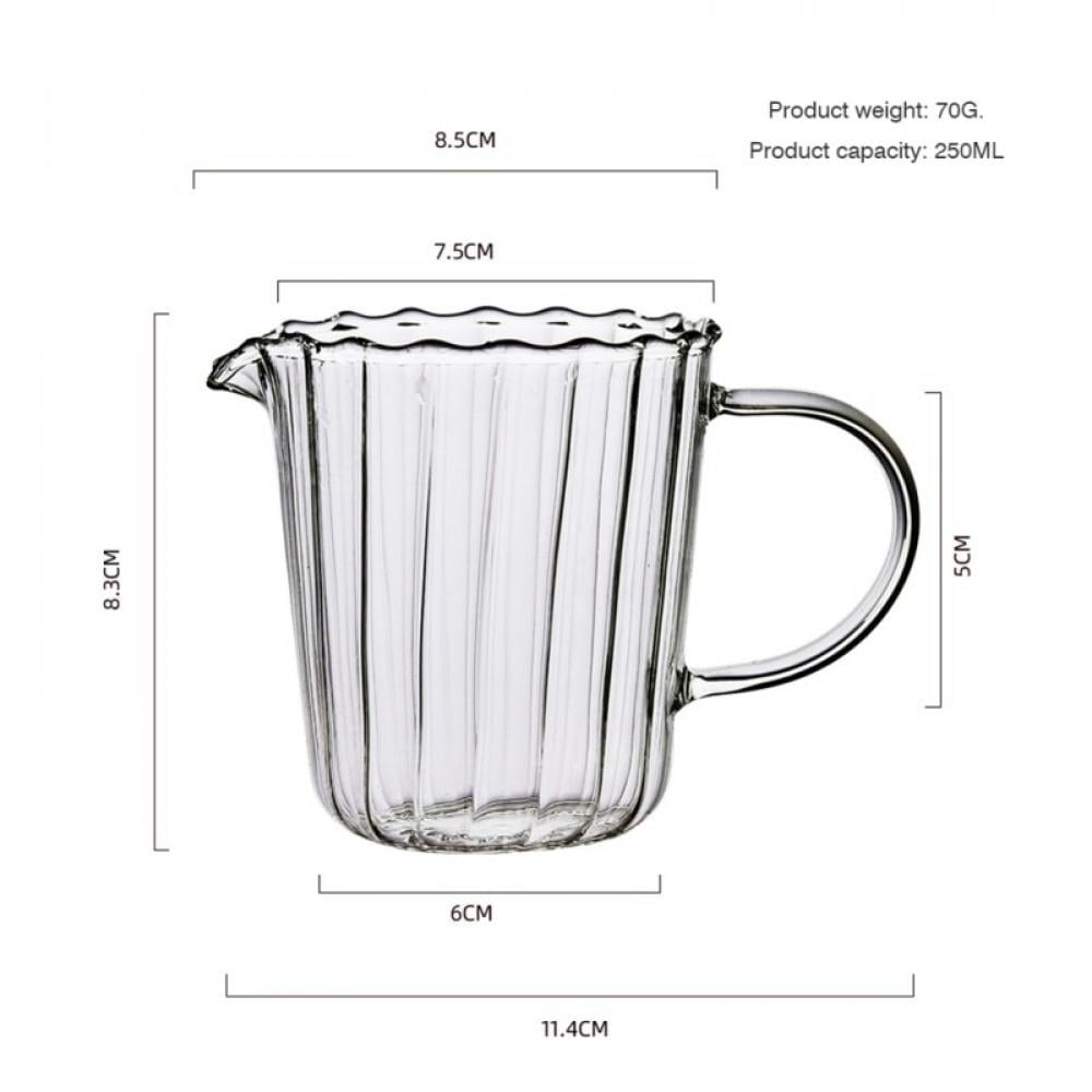 Different Size Glass Milk Jug,Heat-resistant Transparent Glass Cup With Handle,Wave Shaped ...