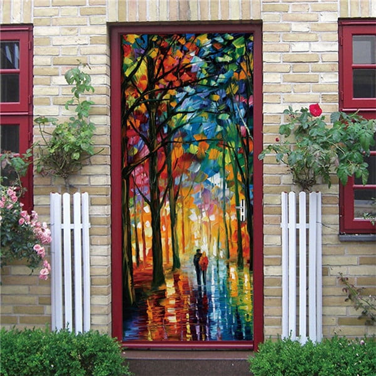 Different Style Library Door Sticker Waterproof Wallpaper On The Door ...