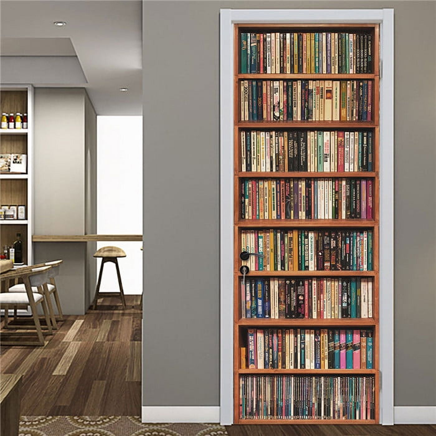 Different Style Library Door Sticker Waterproof Wallpaper On The Door ...